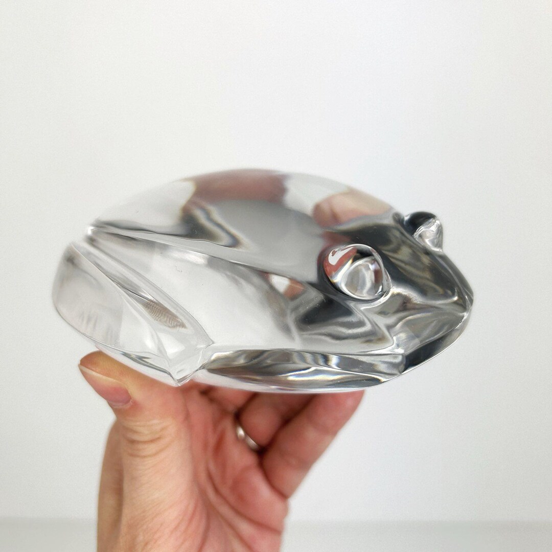 Crystal Paperweight - Frog - Val Saint Lambert - Made in Belgium - Etsy