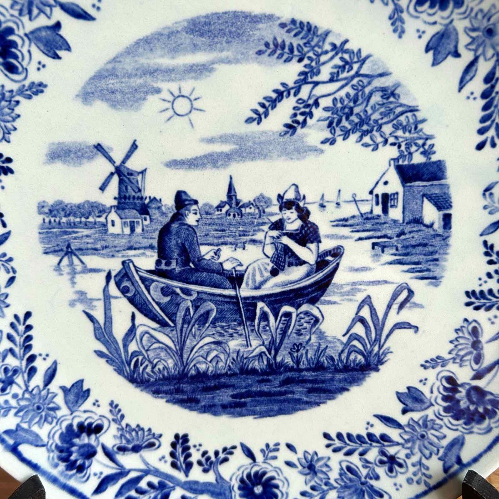 SET of 2 Vintage Boch Delft Belgium Wall Plates / Rare Delft Boch ...