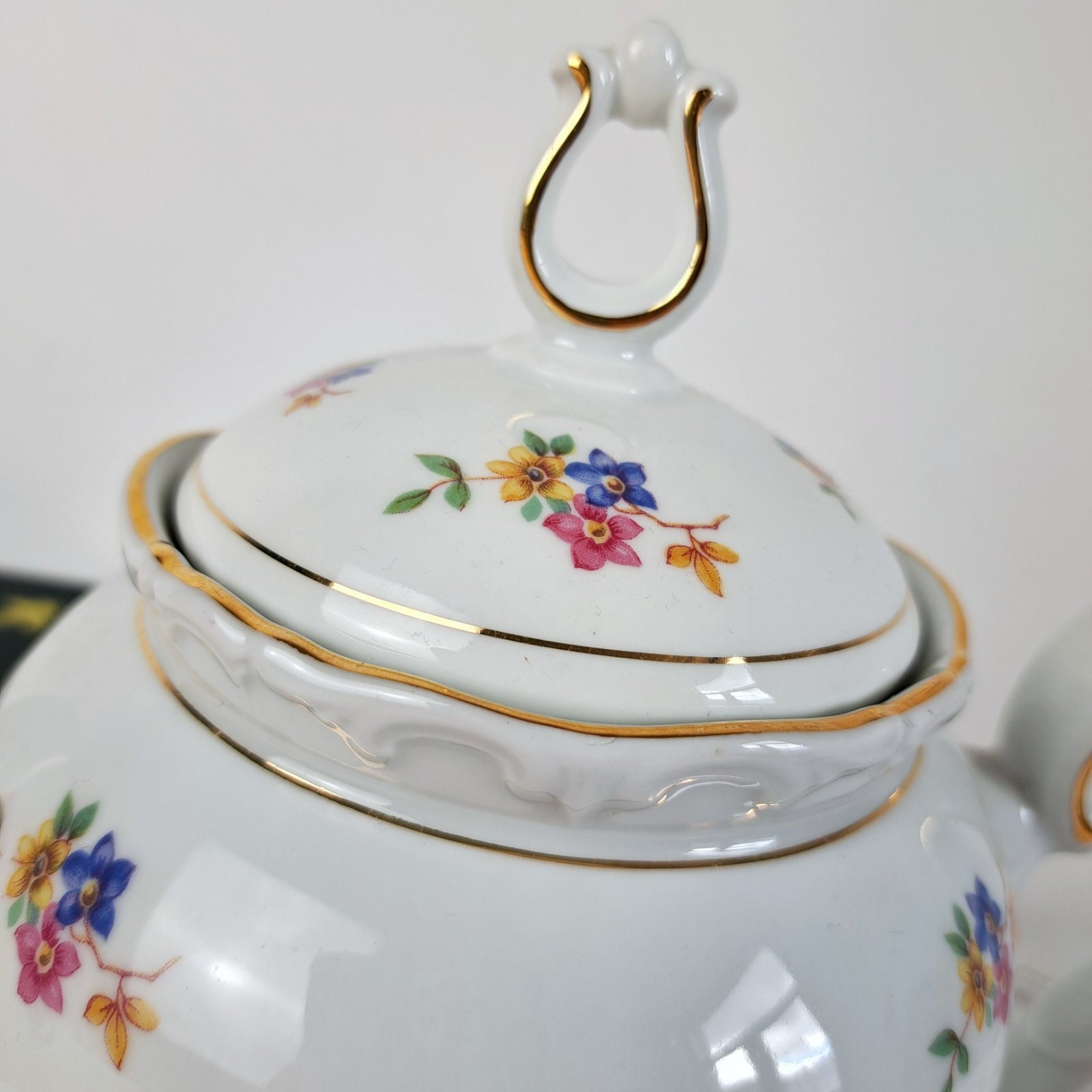 Vintage Kahla Coffee Pot/ Germany Old Porcelain Tea Pot/ Hand-painted Floral Decoration ...