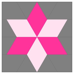 6 Point Star Foundation Paper Piecing Templates Multiple Sizes Pattern ...