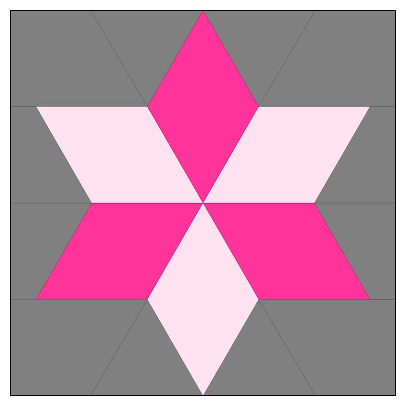 6 Point Star Foundation Paper Piecing Templates Multiple Sizes Pattern ...