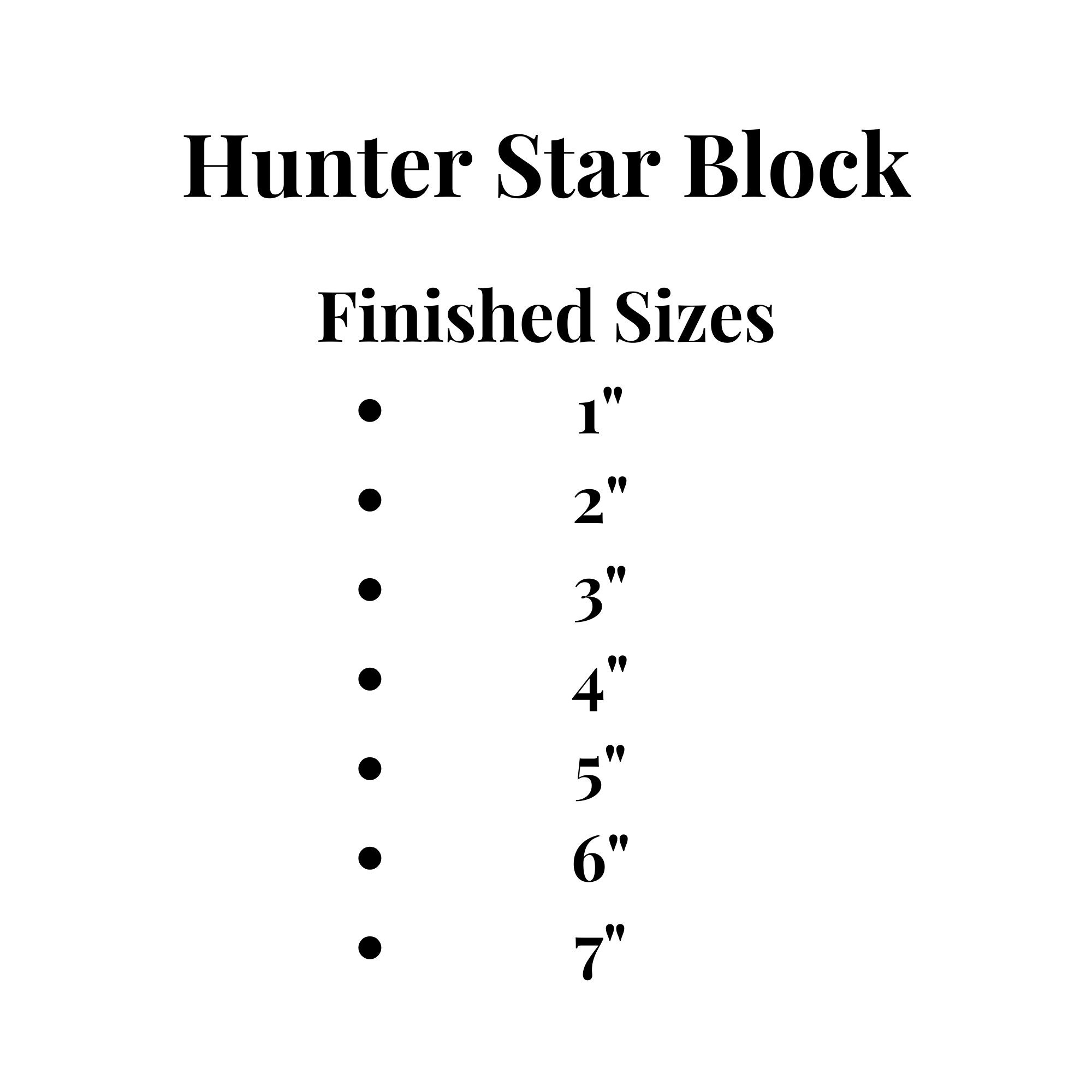 Hunter Star Foundation Paper Piecing Templates Multiple Sizes Pattern ...