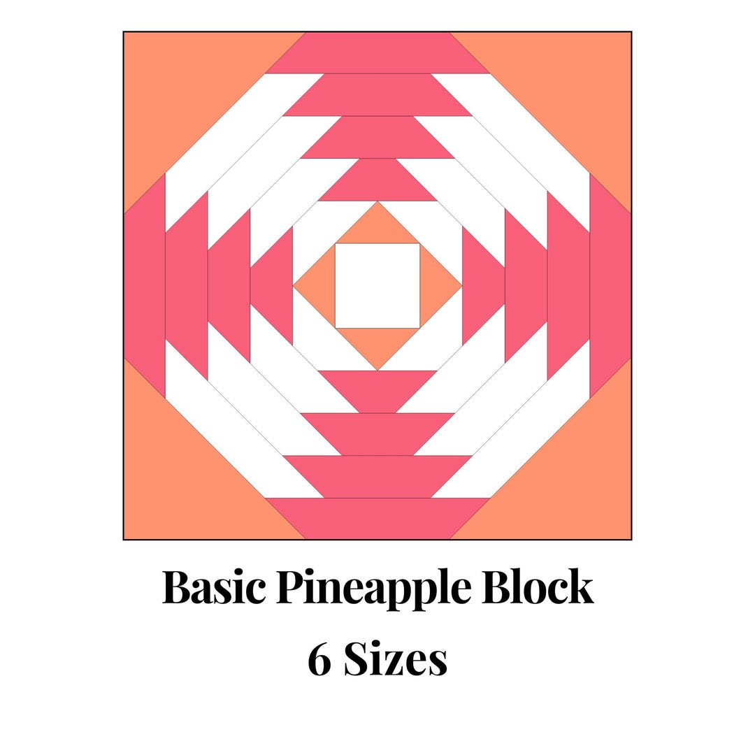Basic Pineapple Foundation Paper Piecing Templates Multiple Sizes ...