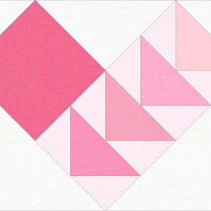 Foundation Paper Piecing Flying Geese Heart Templates Multiple Sizes ...