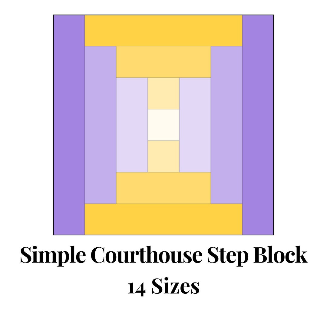Simple Courthouse Step Log Cabin Foundation Paper Piecing Template ...