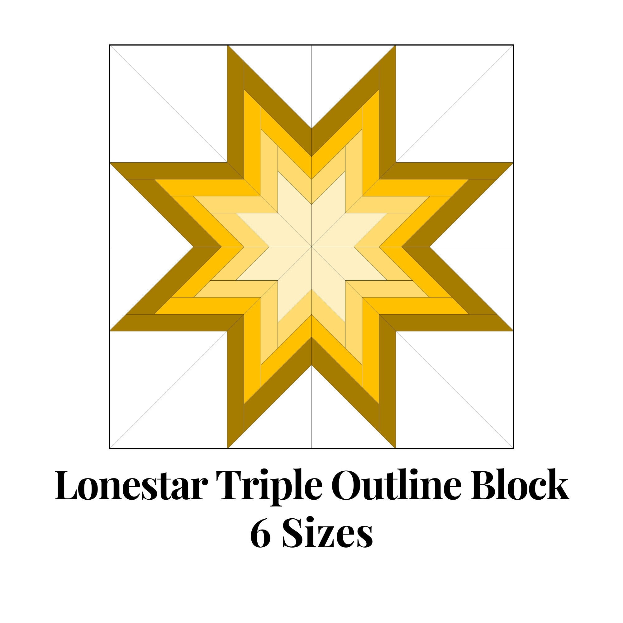 Lonestar Triple Outline Foundation Paper Piecing Templates Multiple ...