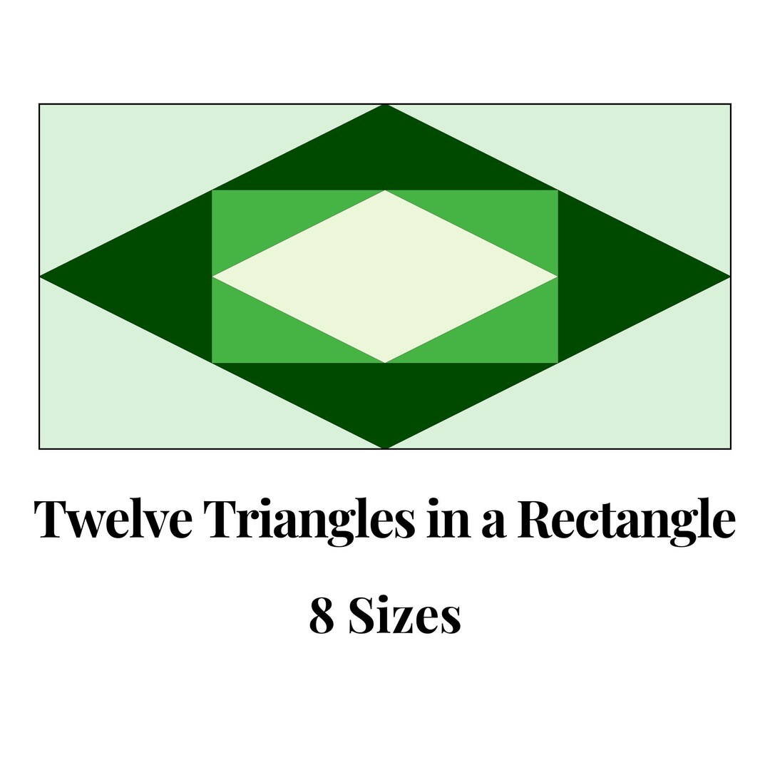 Twelve Triangles in a Rectangle Foundation Paper Piecing Template ...