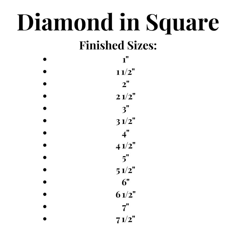 Diamond in Square Foundation Paper Piecing Template Multiple Sizes ...