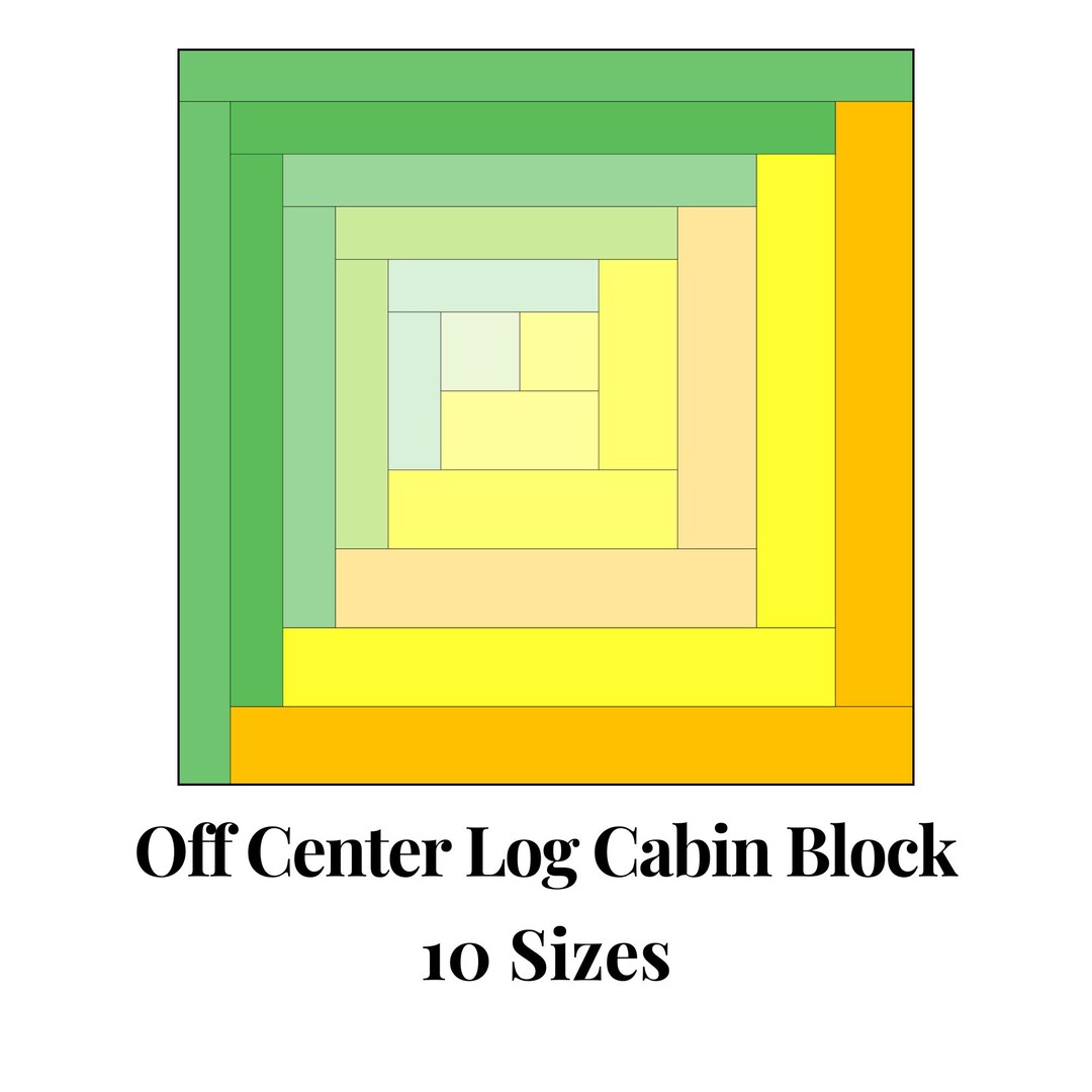 Off Center Log Cabin Foundation Paper Piecing Templates Multiple Sizes ...
