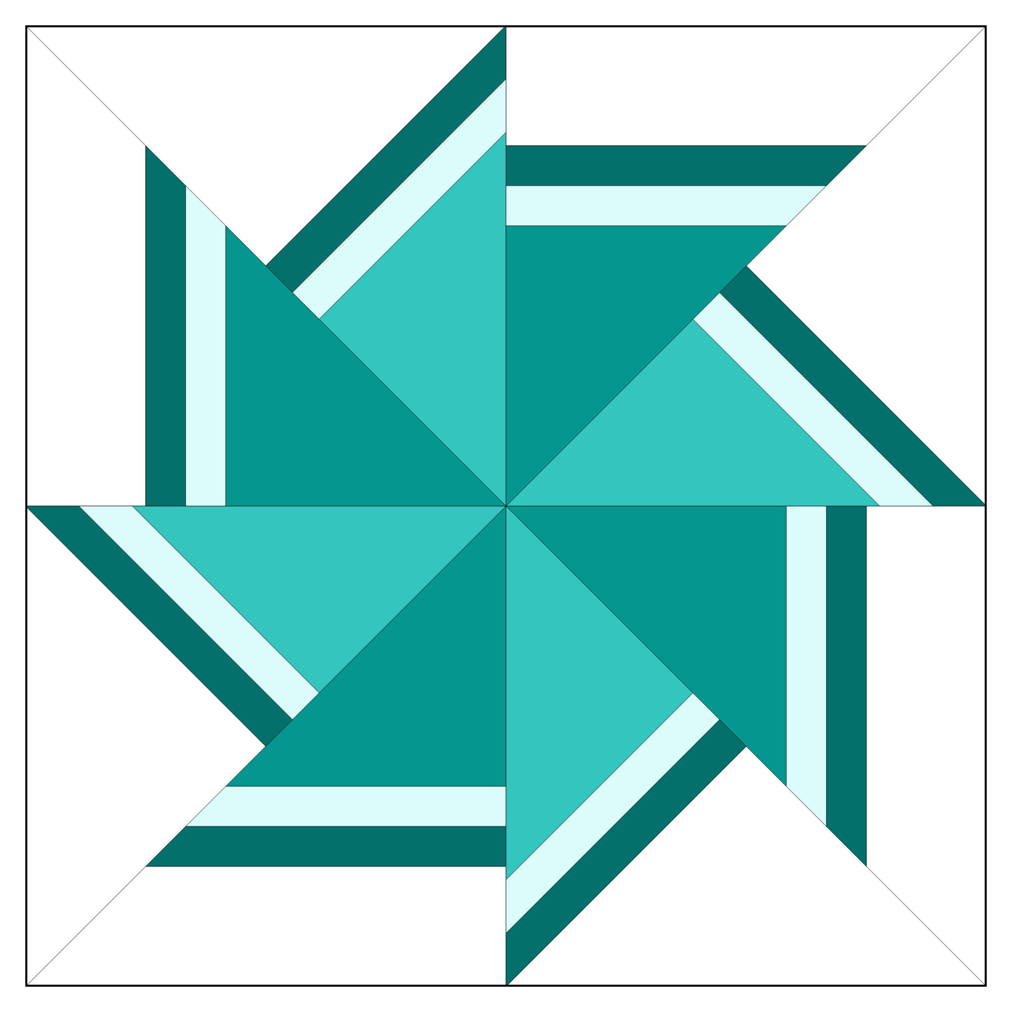 Pinwheel Quilt Block Foundation Paper Piecing Templates Multiple Sizes ...
