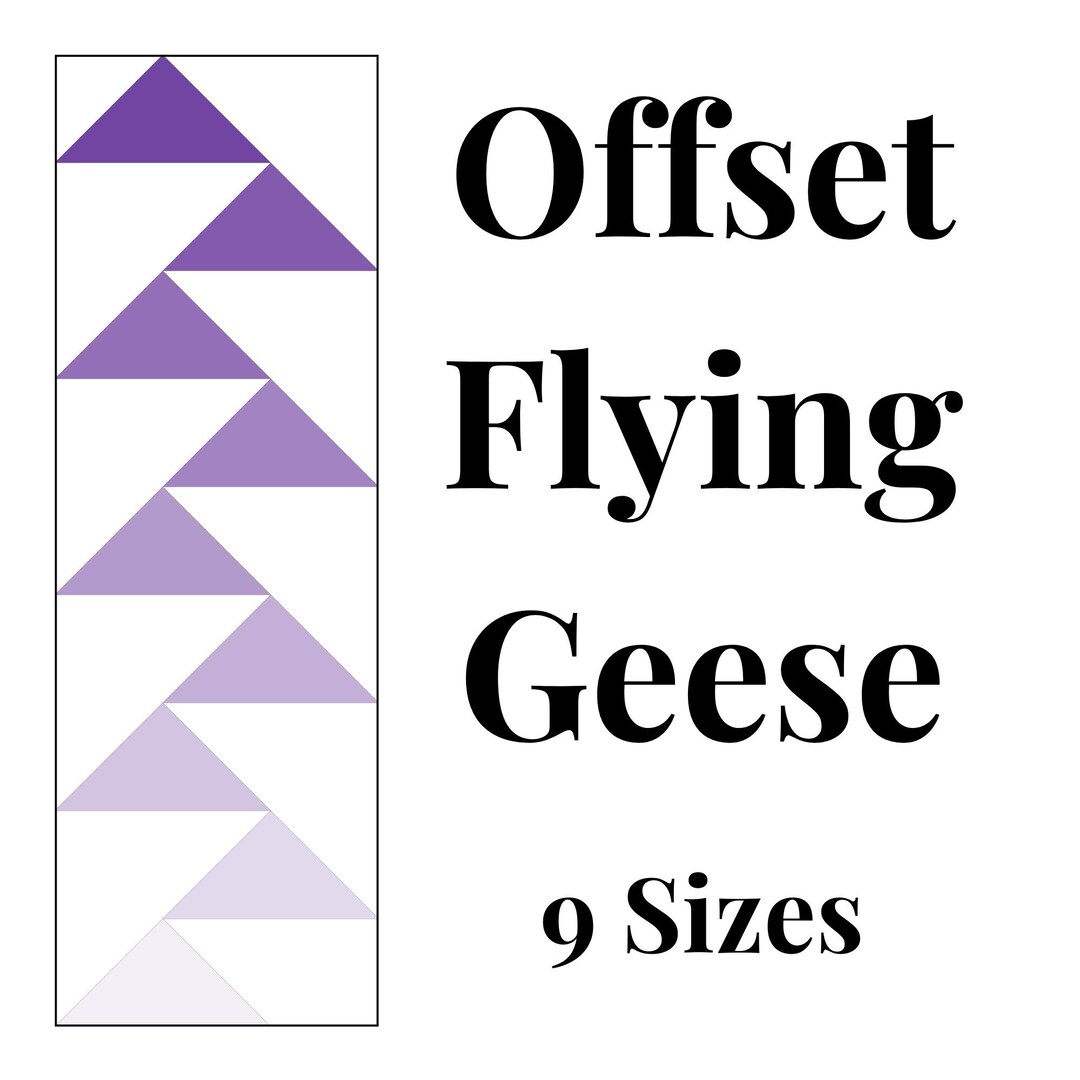Offset Flying Geese Foundation Paper Piecing Templates Multiple Sizes ...