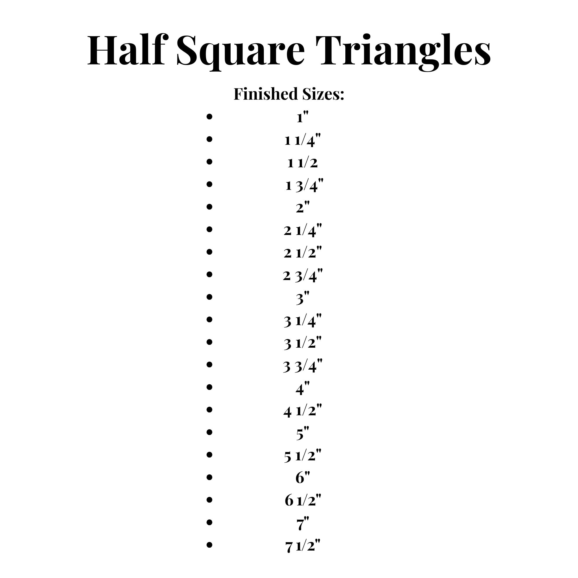 Half Square Triangle Foundation Paper Piecing Templates Multiple Sizes ...
