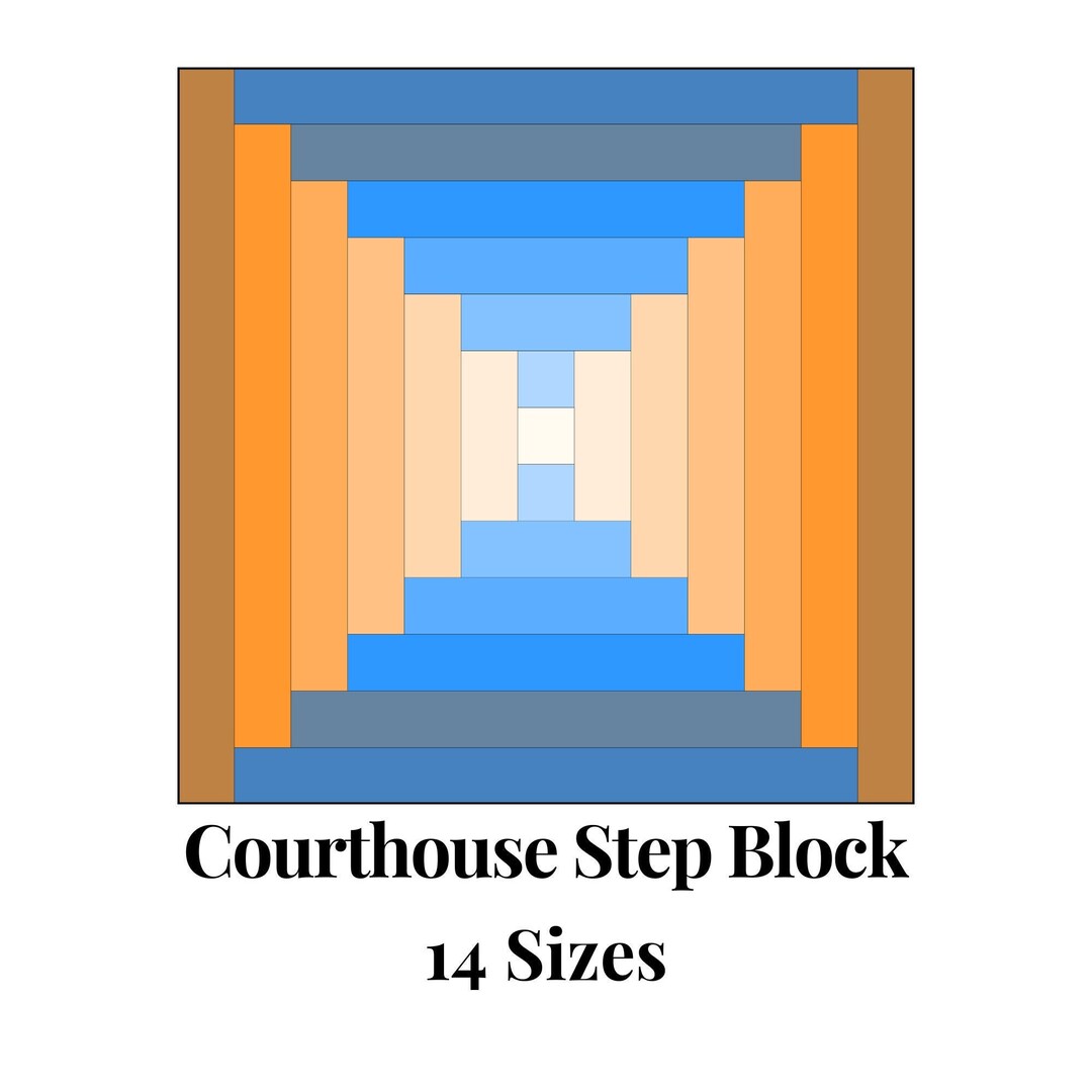 Courthouse Steps Foundation Paper Piecing Templates Multiple Sizes ...