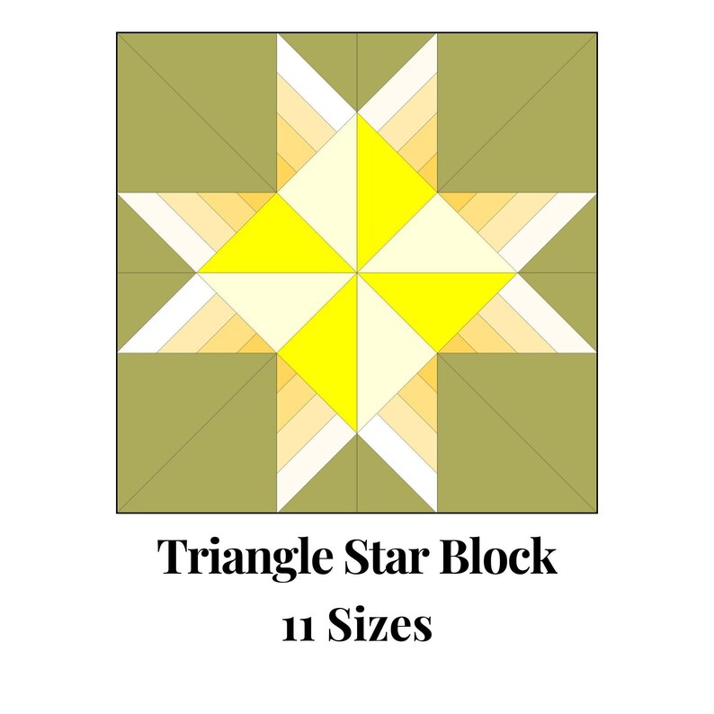 Triangle Star Foundation Paper Piecing Templates Multiple Sizes Pattern ...