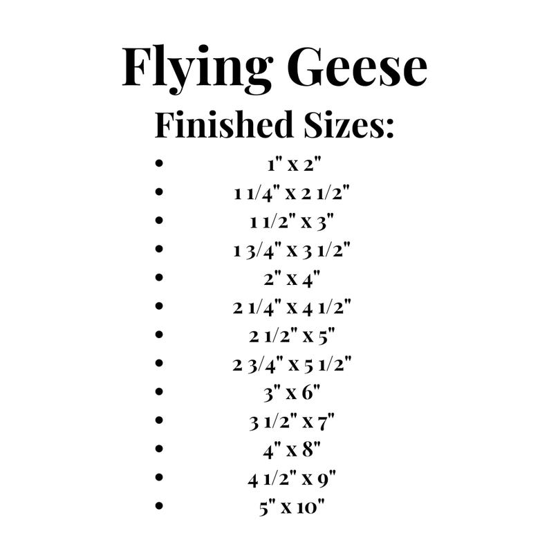 Flying Geese Bundle Foundation Paper Piecing Templates Multiple Sizes ...