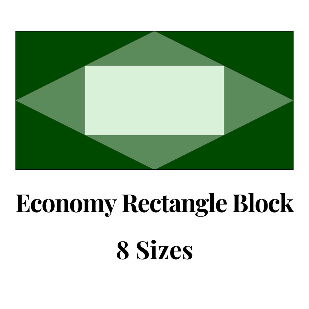 Economy Rectangle Foundation Paper Piecing Template Multiple Sizes Pattern Modern Classic Quilt ...