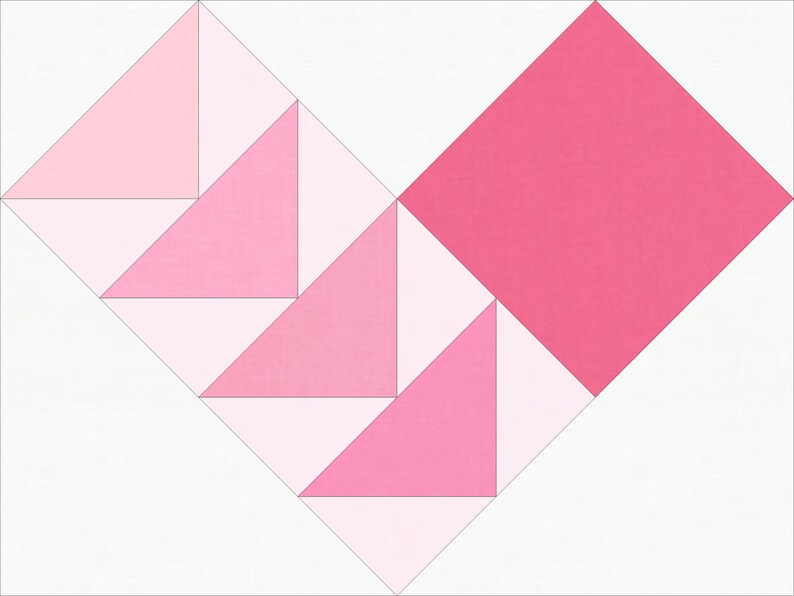 Foundation Paper Piecing Flying Geese Heart Templates Multiple Sizes ...