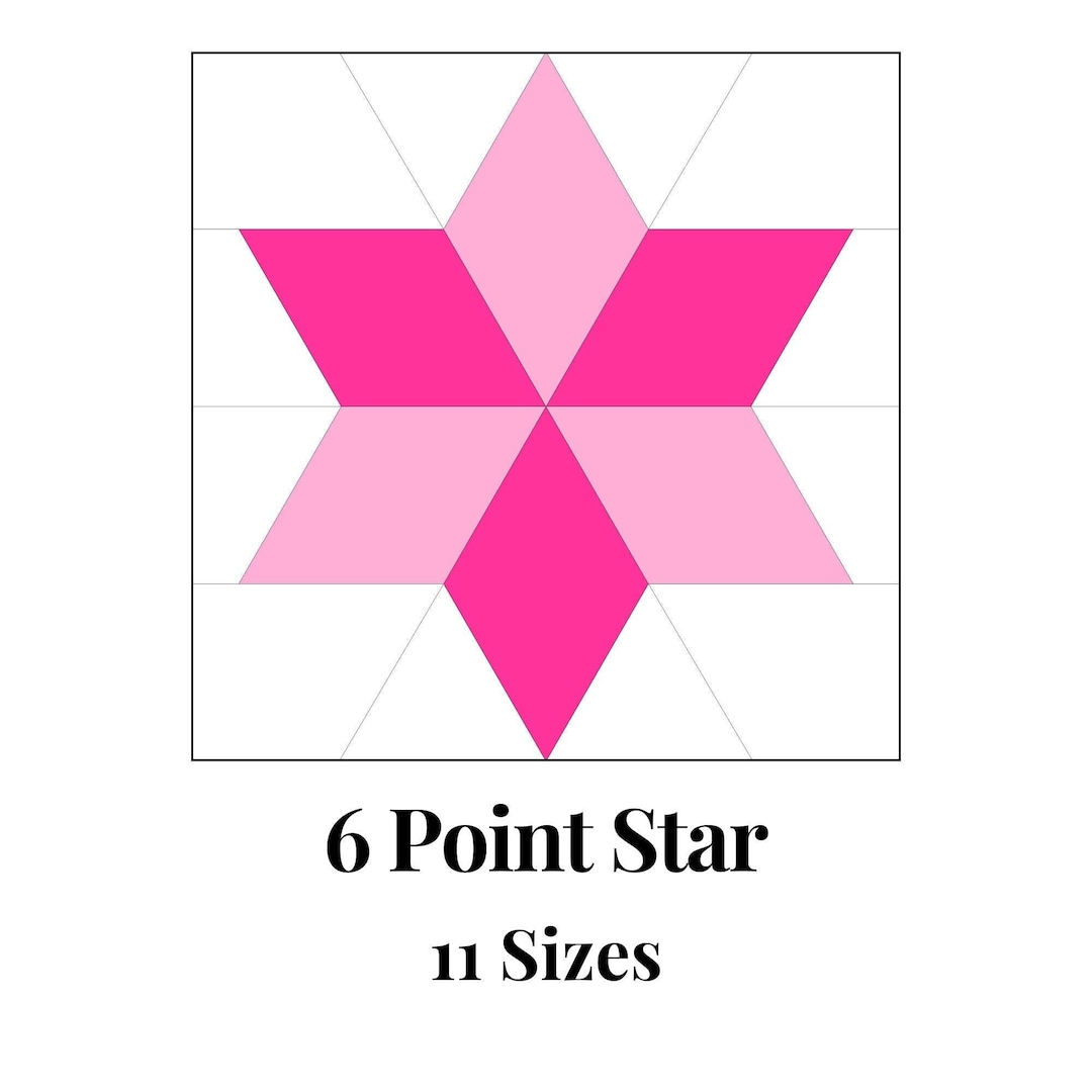 6 Point Star Foundation Paper Piecing Templates Multiple Sizes Pattern ...