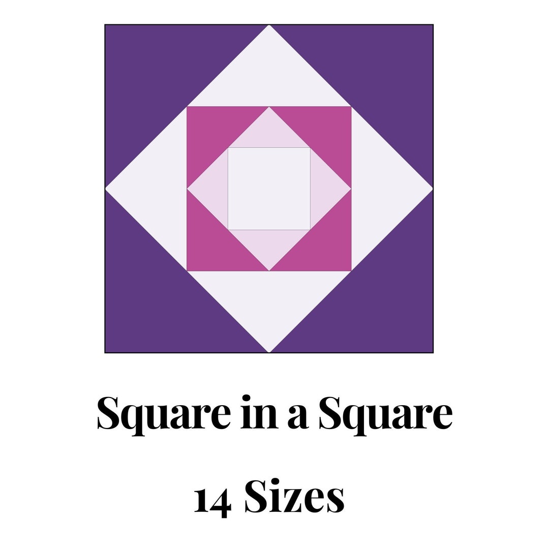 Square in a Square Foundation Paper Piecing Templates Multiple Sizes ...