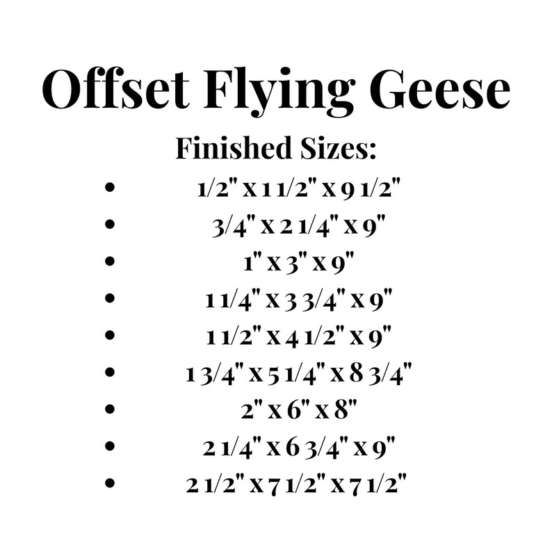 Flying Geese Bundle Foundation Paper Piecing Templates Multiple Sizes ...