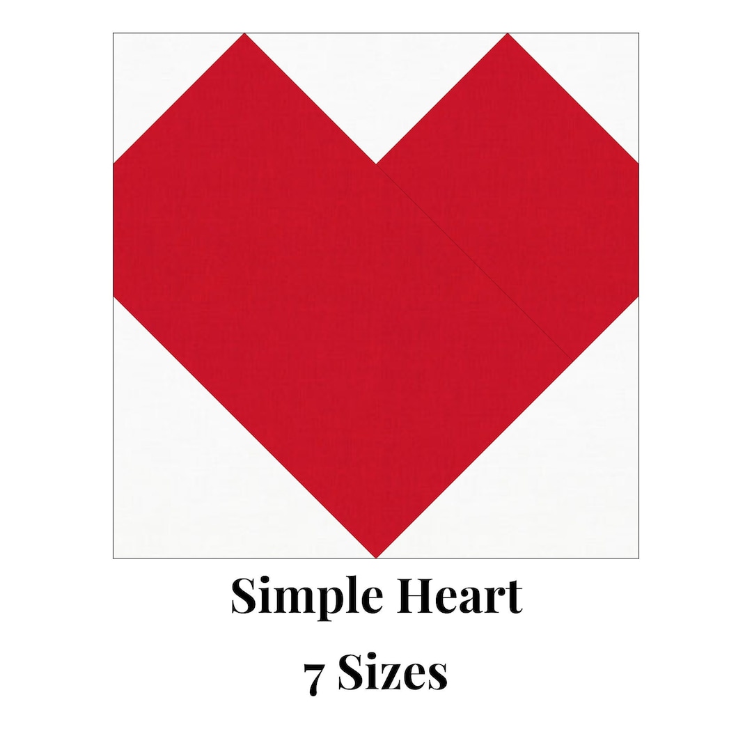 Simple Heart Foundation Paper Piecing Templates Multiple Sizes Pattern ...
