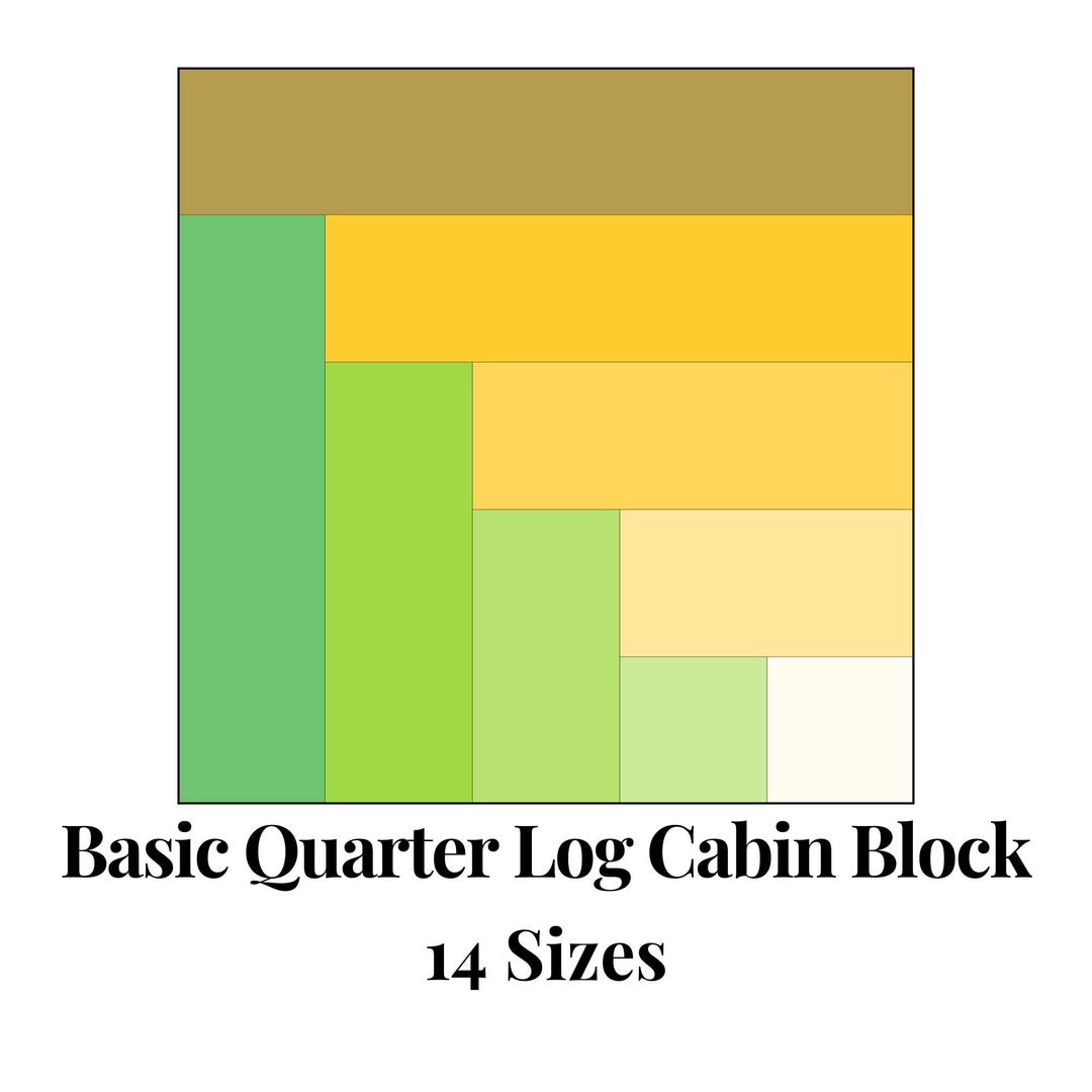 Basic Quarter Log Cabin Foundation Paper Piecing Templates Multiple ...