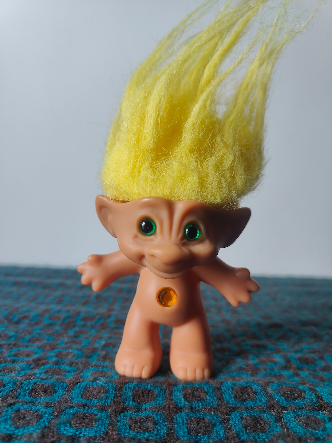 90s Vintage Jewel Belly 3 Inch Wish Troll Doll With Yellow Hair, Green ...