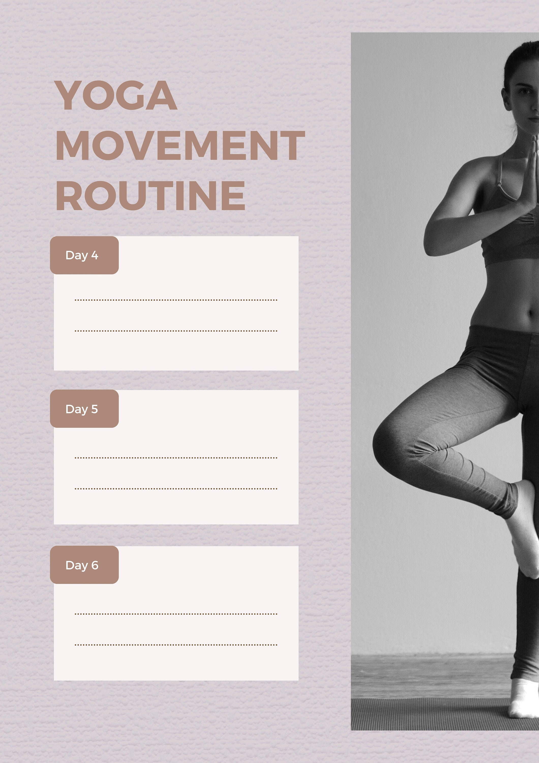 Yoga and Me Printable, Instant Download, Daily Planner, Daily Schedule ...