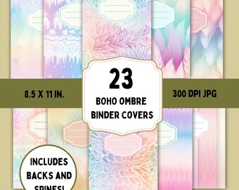 BOHO Binder Covers and Spines - Etsy