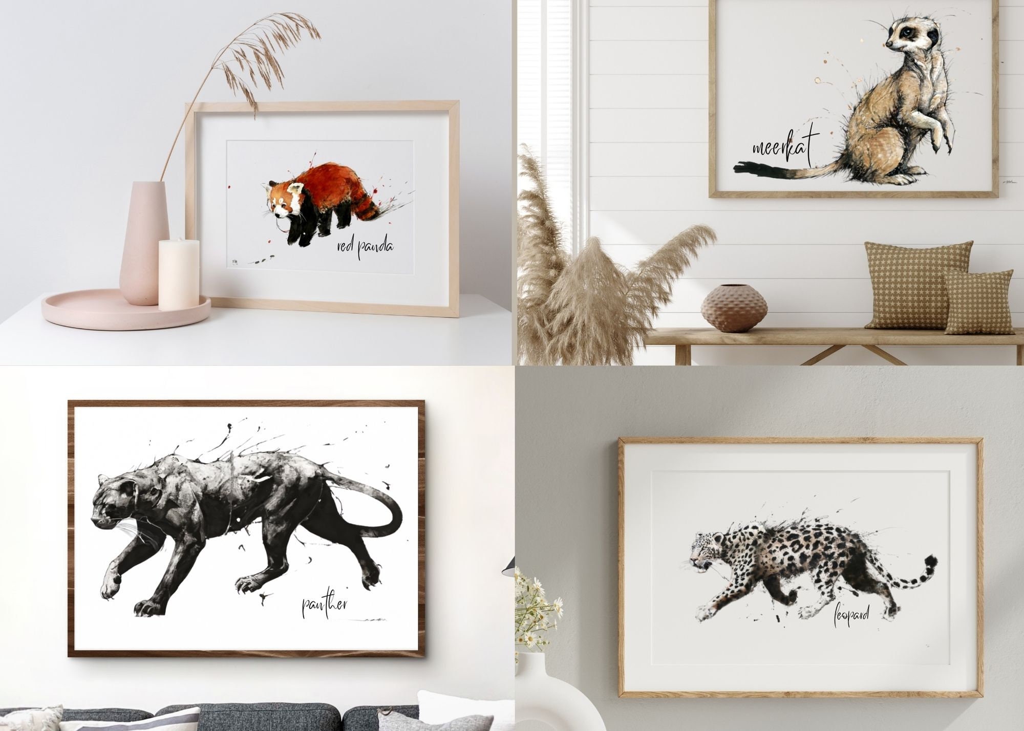 Wild Animal Prints Safari Animal Digital Prints 23 Pen & Ink Drawn ...