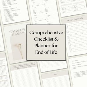 Comprehensive End of Life Planner - Printable Checklist Binder - Estate Organization, Final ...