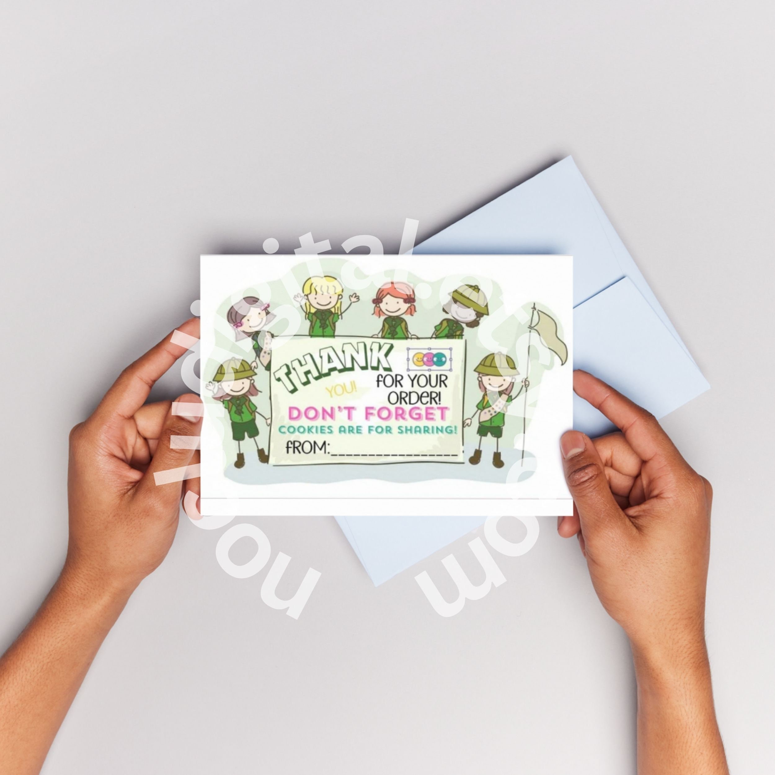 Girl Scout Cookie Thank You Cards Cookie Sales Gratitude Notes Girl ...