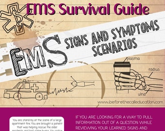 Before the Call's EMS Signs and Symptoms Study Stack - DIGITAL DOWNLOAD ...