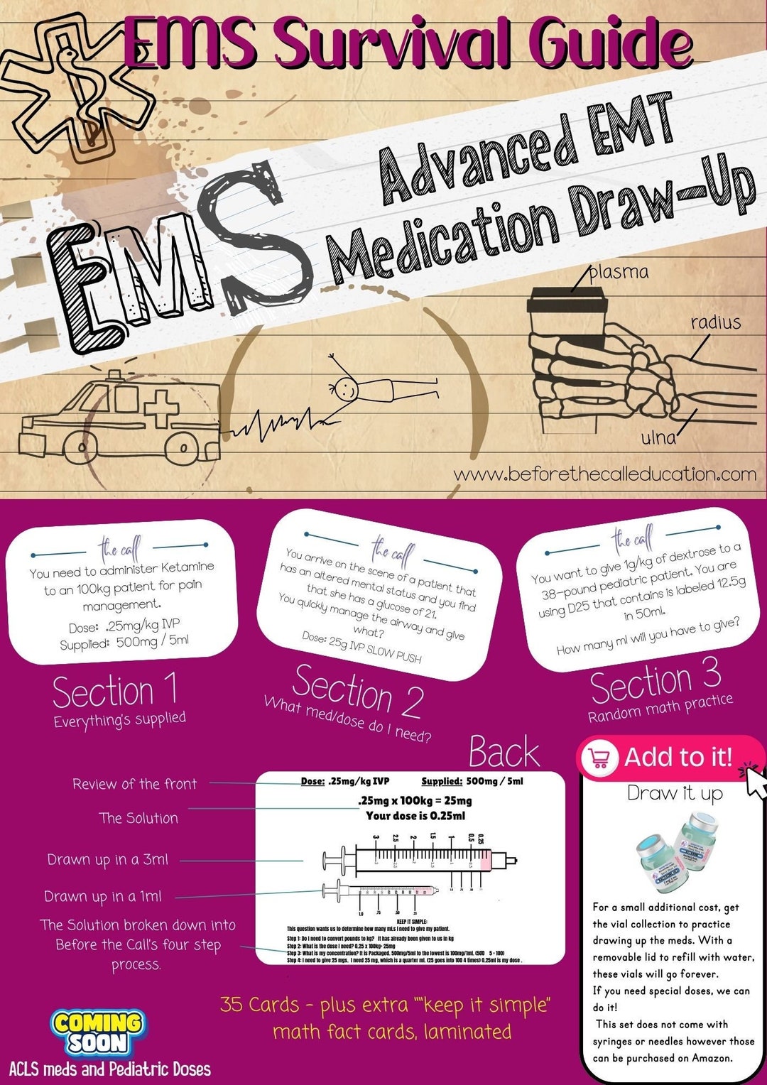 PARAMEDIC and Advanced EMT Medication Practice Doses Draw up for NREMT ...