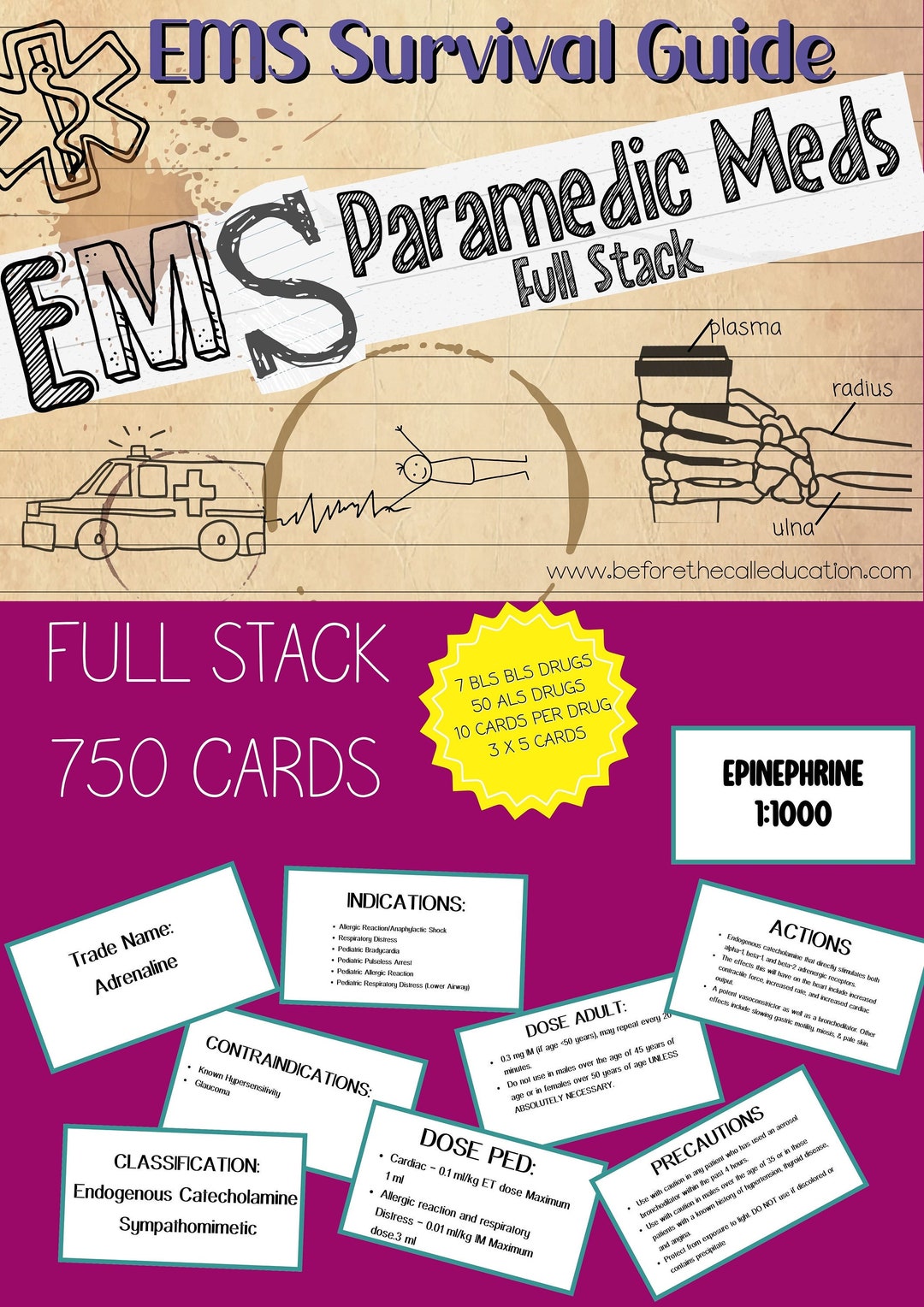 PARAMEDIC MEDS Full Stack for NREMT Prep - Etsy