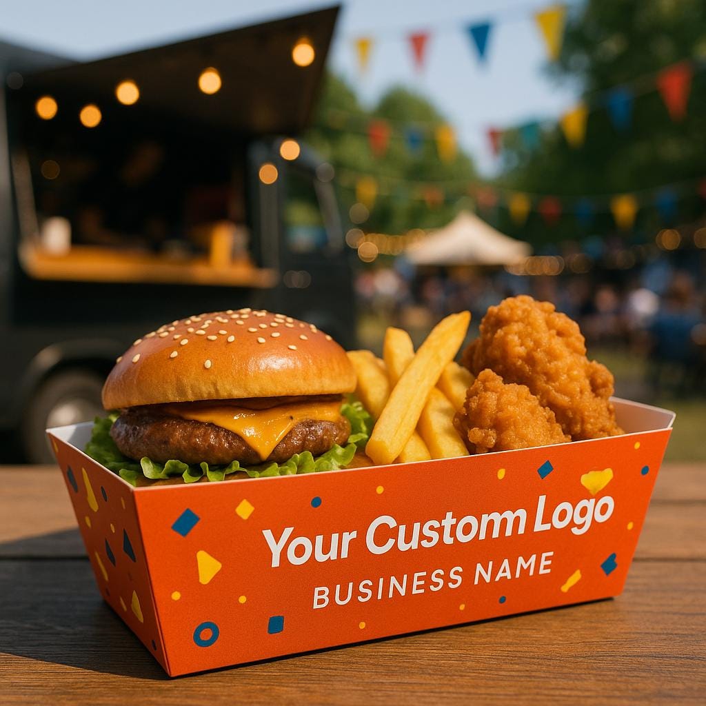 Custom Printed Food Tray: Branded Takeaway Packaging - Etsy UK