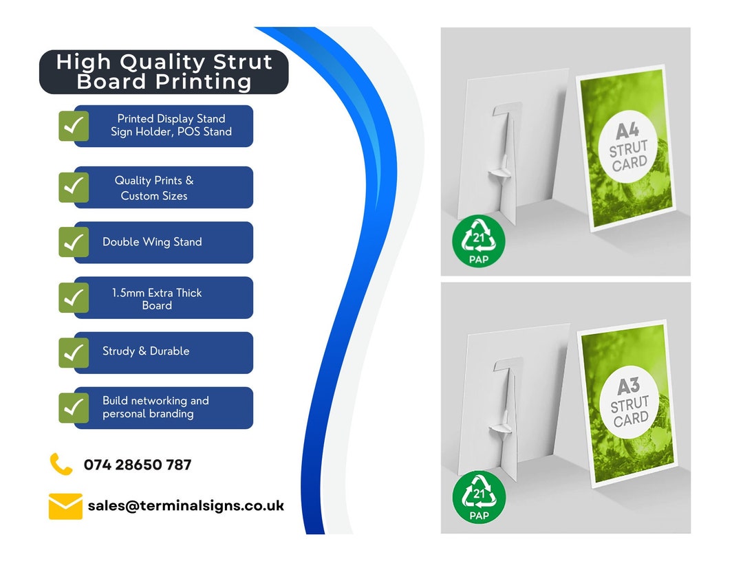 Strut Card Stand Point of Sale Display Stand Printed Strut Card With ...