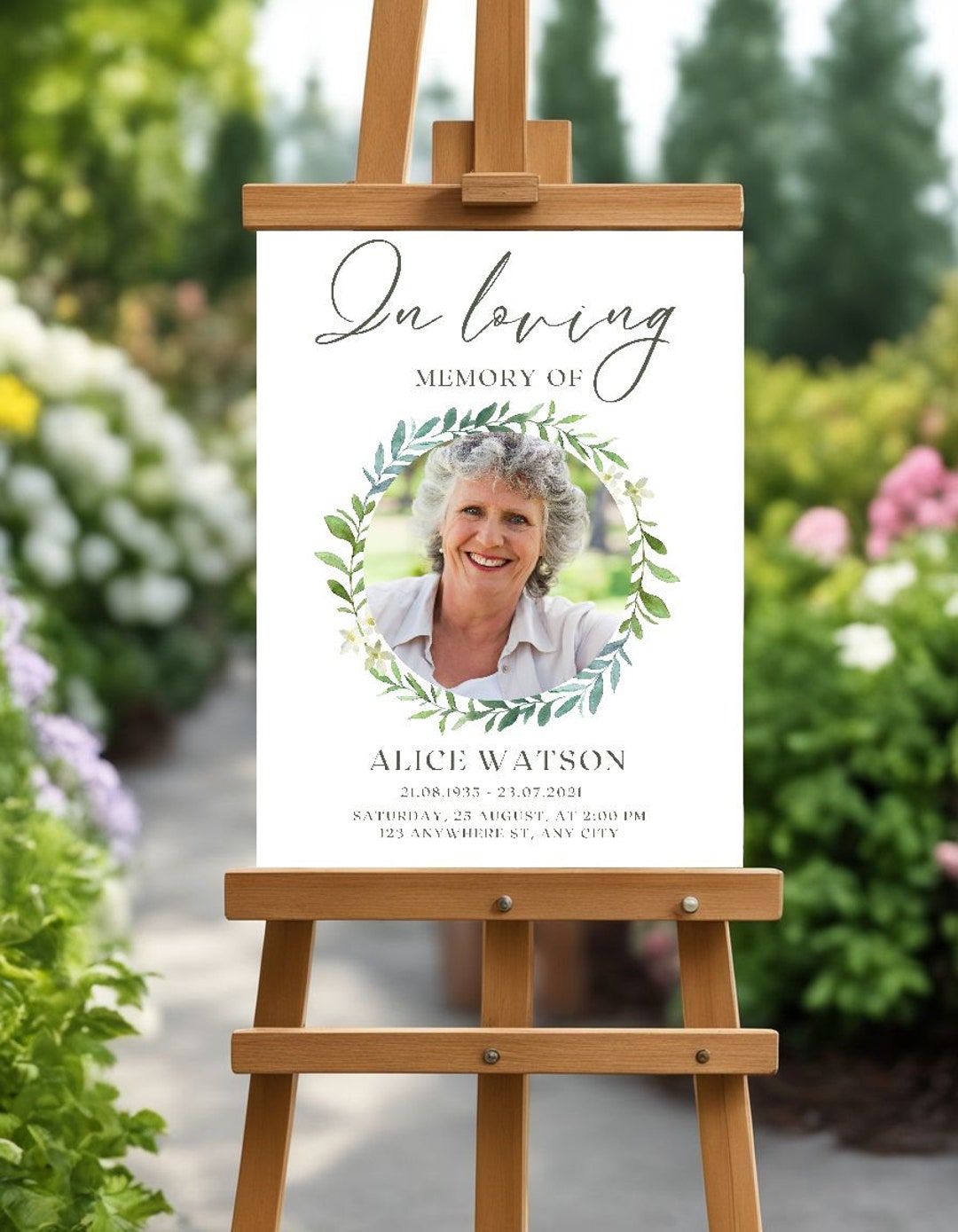 Memorial Foamboard Sign Poster Print Welcome Photo Funeral PVC Poster ...