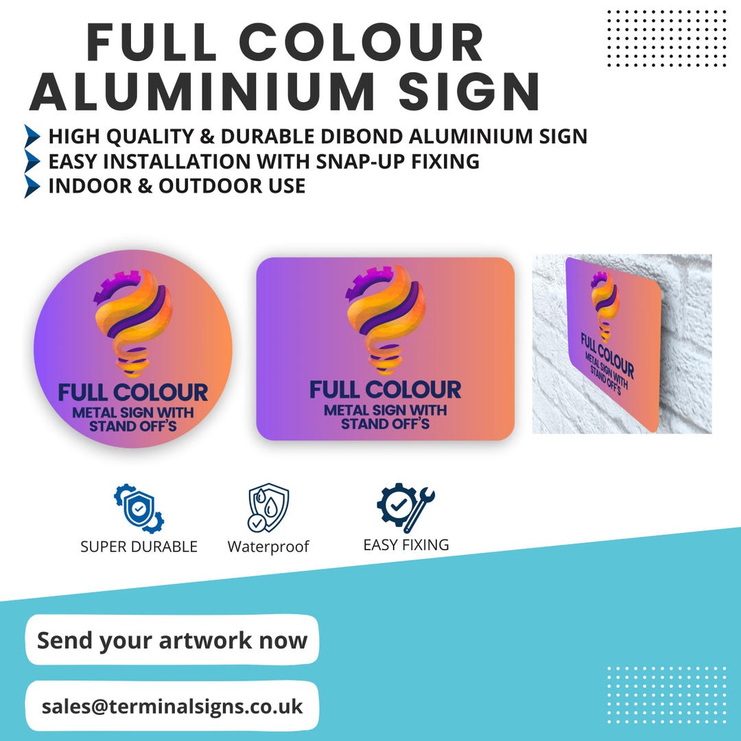 Custom Printed Aluminium Dibond Sign - for Business Indoor or Outdoor ...