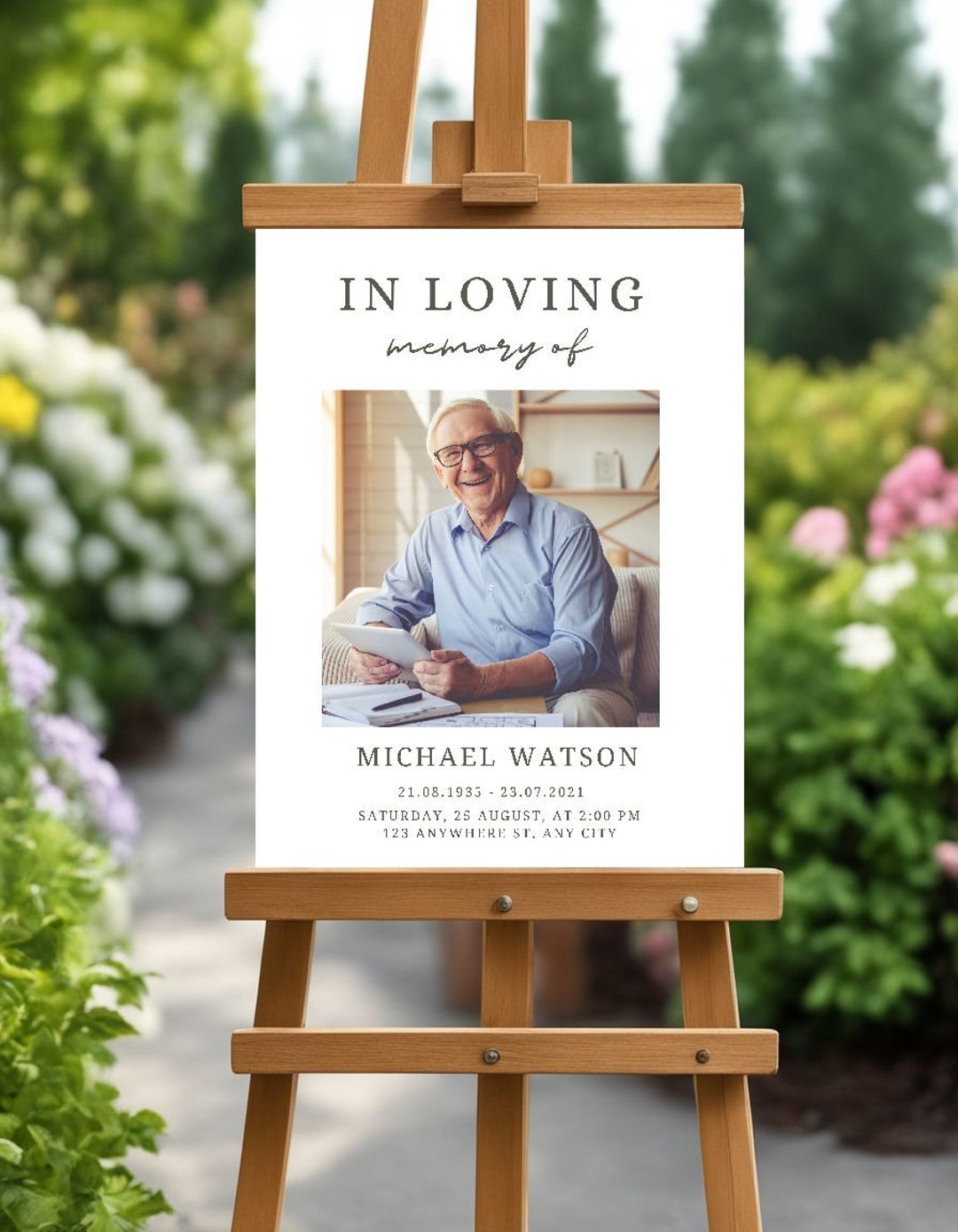 Funeral Sign Memorial Foamboard Poster Print Welcome Photo Funeral ...