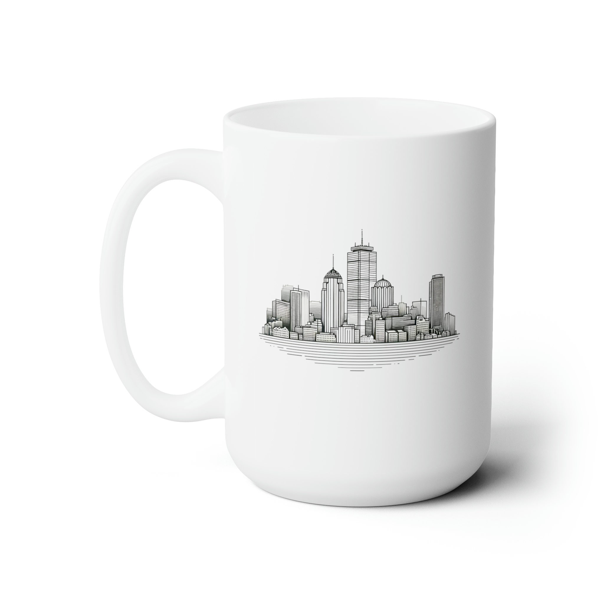 Boston Skyline Coffee Mug Panoramic City View Cup Bostonian Souvenir ...