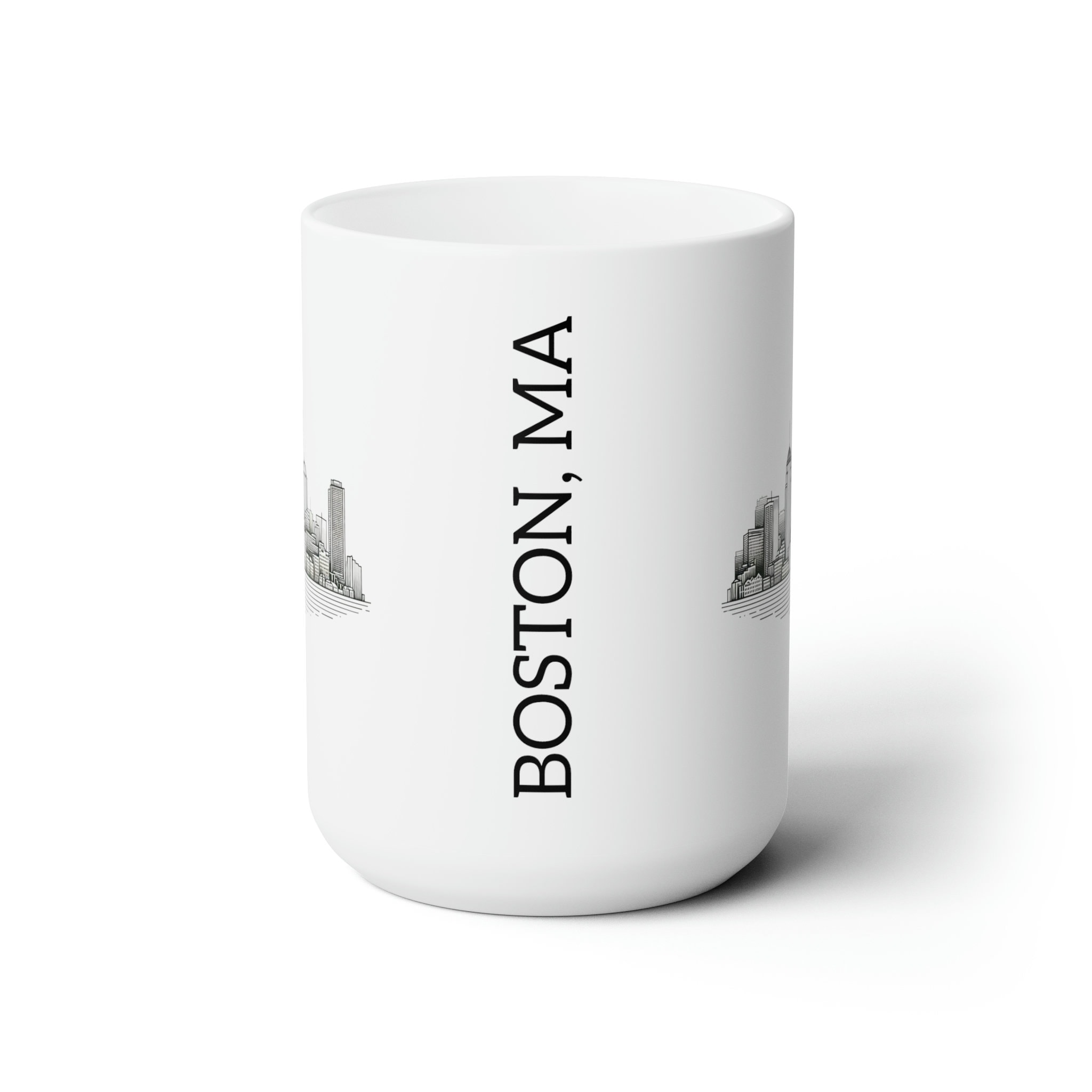 Boston Skyline Coffee Mug Panoramic City View Cup Bostonian Souvenir ...