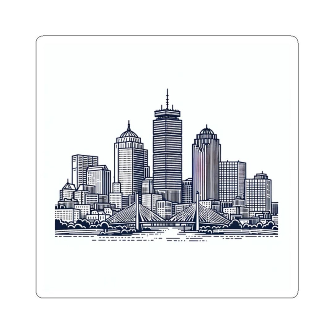 Boston MA Skyline Sticker Detailed Cityscape Vinyl Decal - Etsy