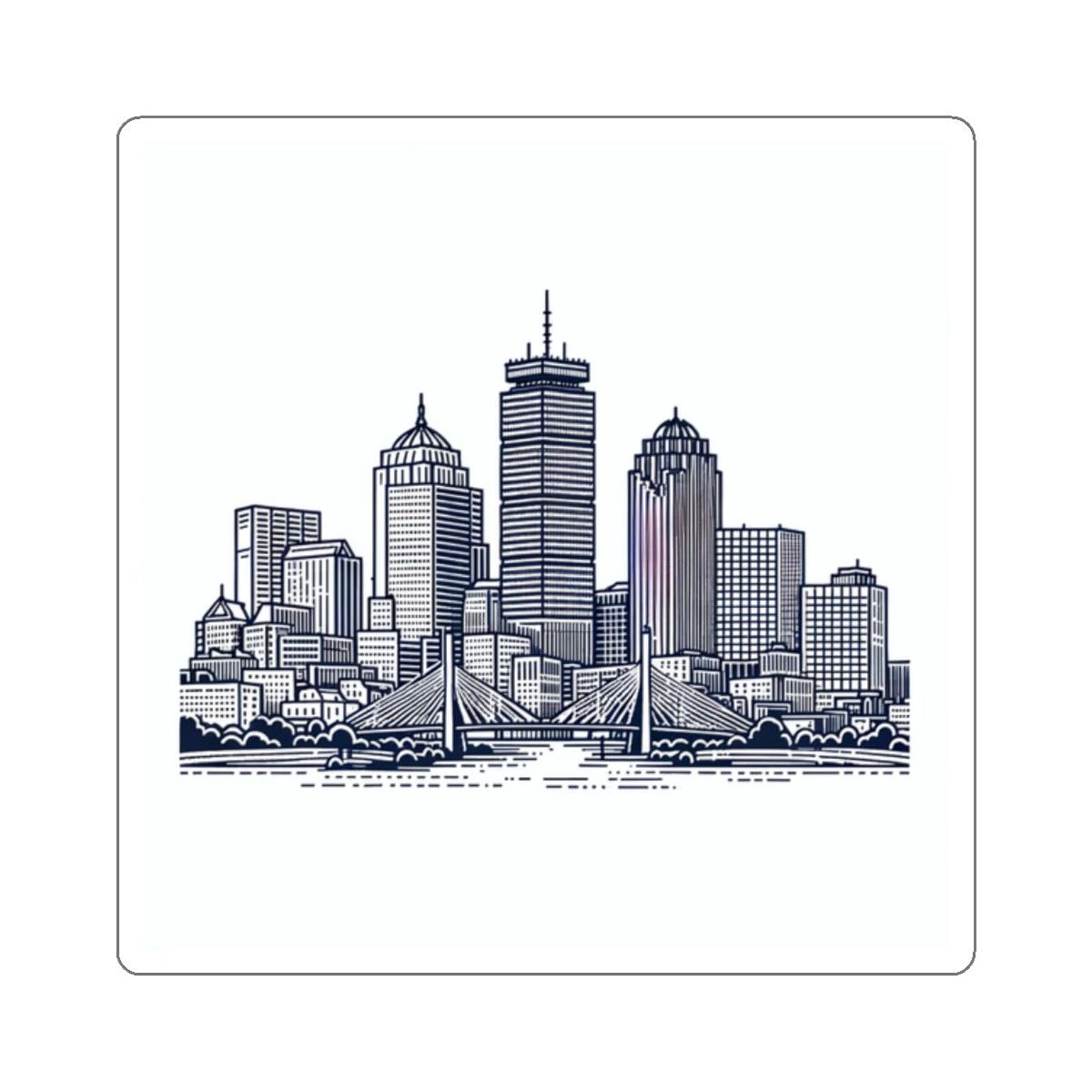 Boston MA Skyline Sticker Detailed Cityscape Vinyl Decal - Etsy