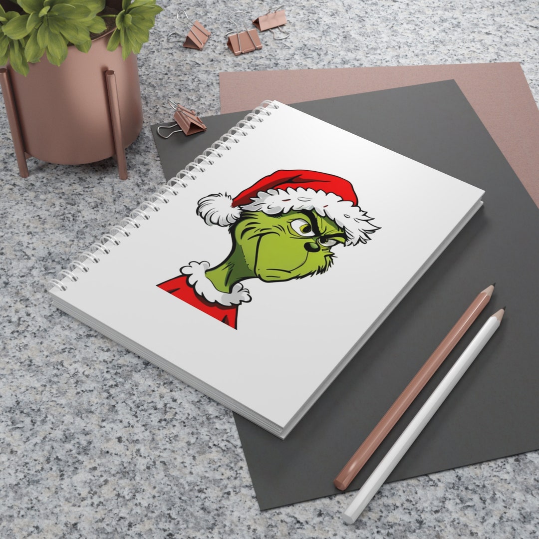 Grinch Notebook Mischievous Green Creature Notebook Lined Pages for ...