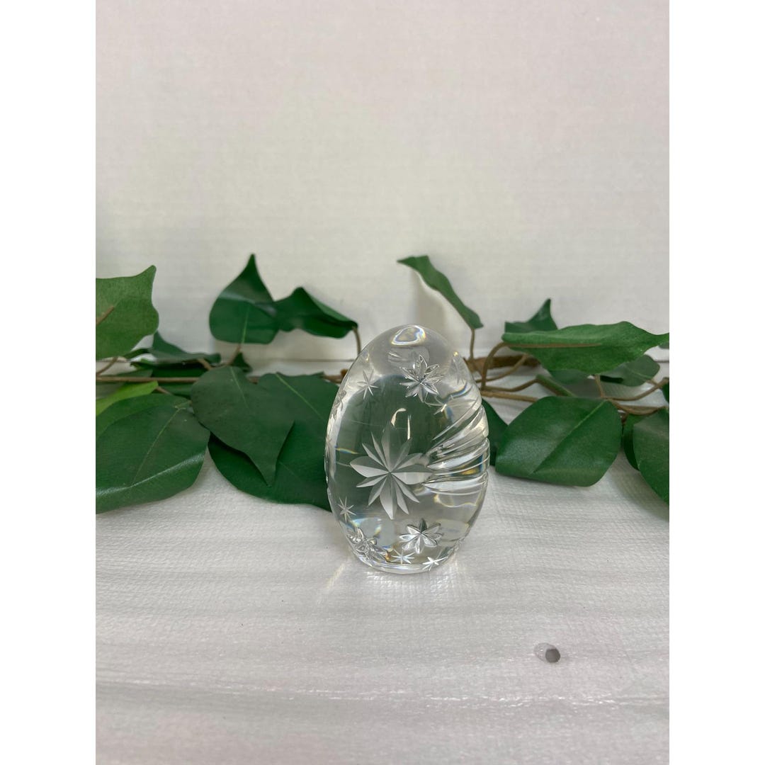 Sullivan's Lead Crystal Egg Paperweight Vintage - Etsy
