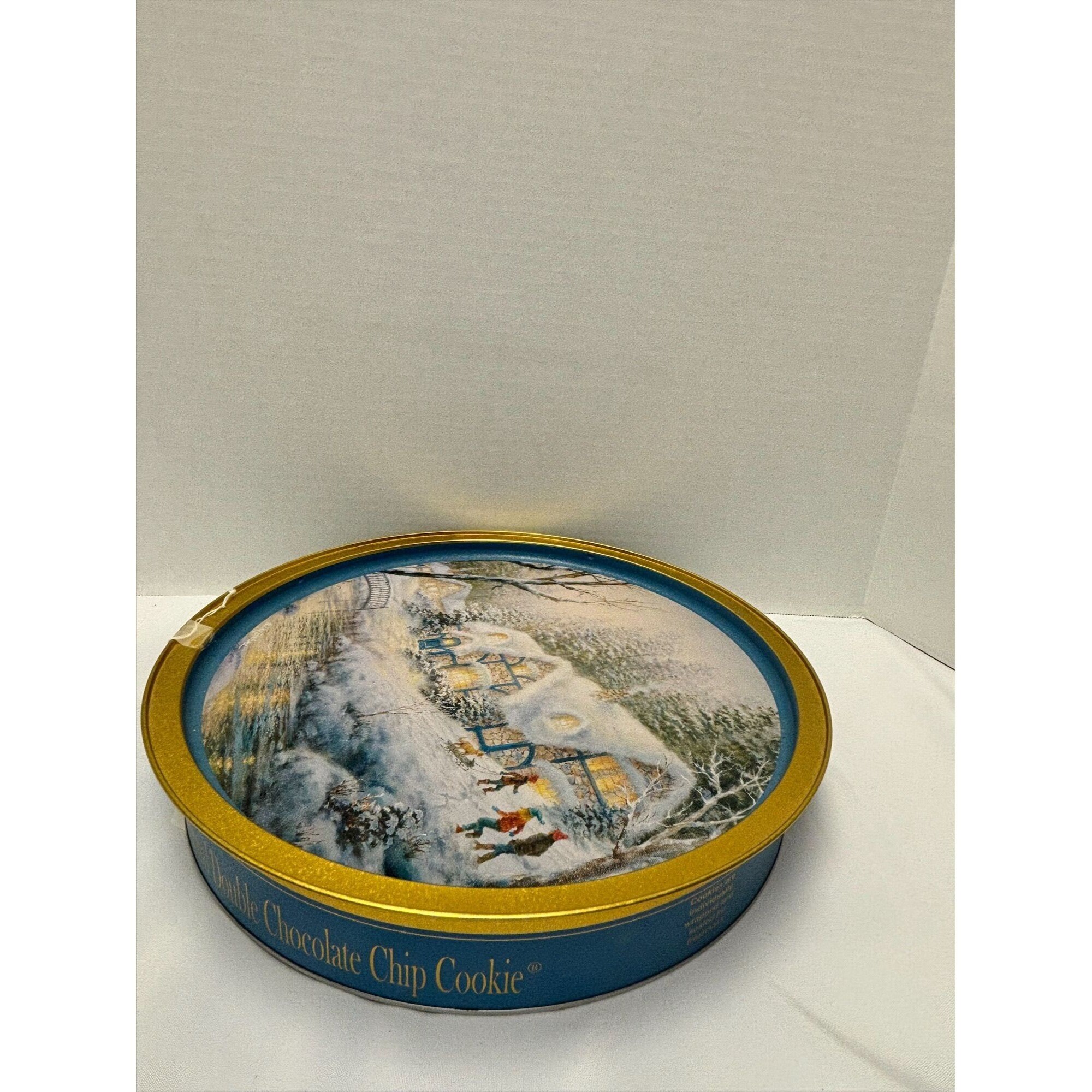 Original Gourmet Empty Blue and Gold Christmas Cookie Tin - Etsy