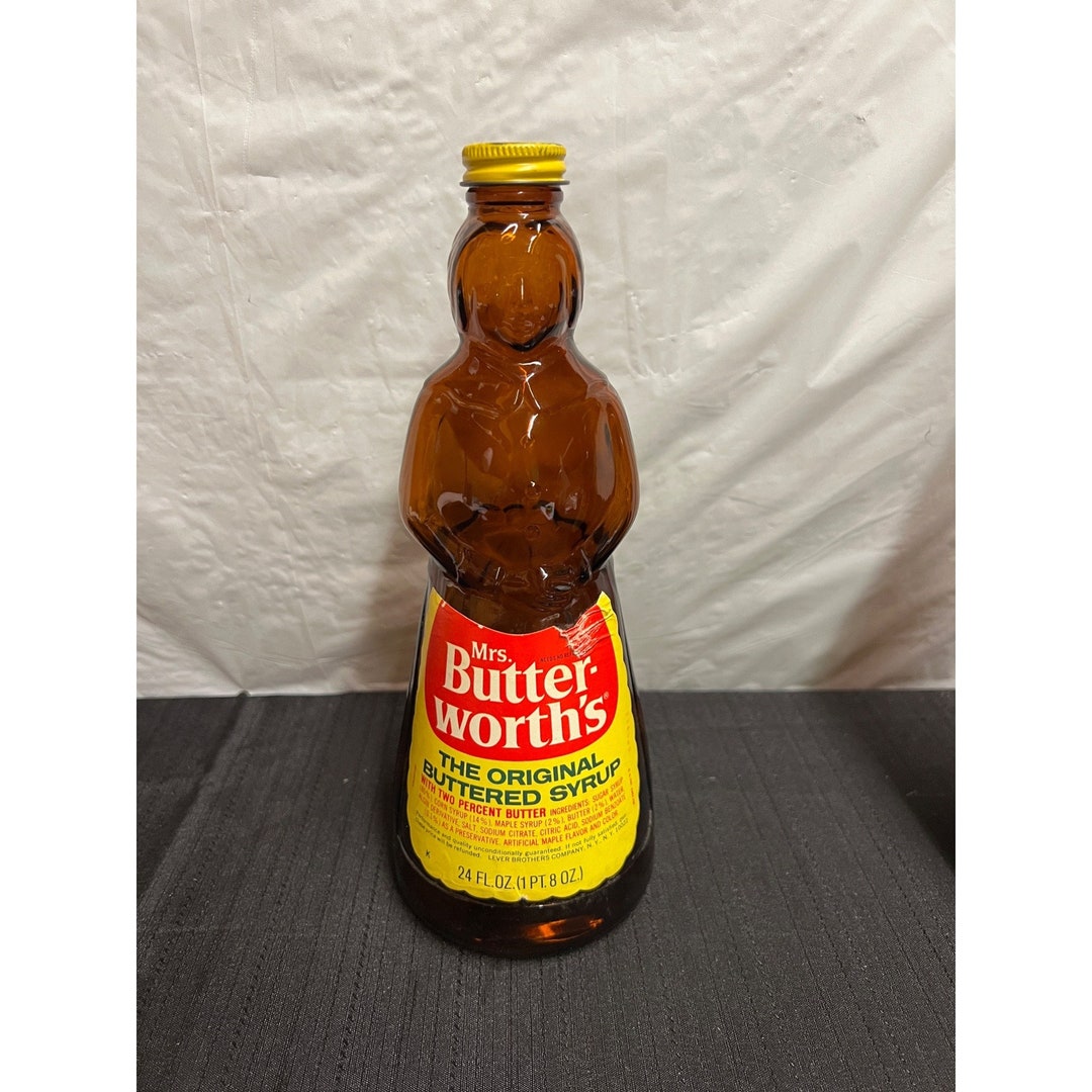 Vintage Mrs. Butterworths Syrup 24 Ounce Glass Bottle With Metal Lid ...