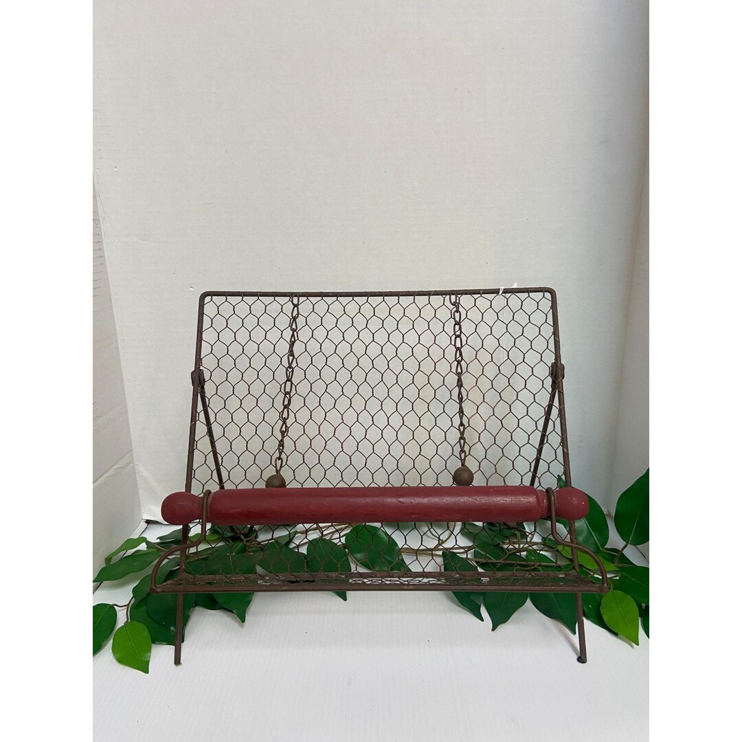 Vintage Chicken Wire Cookbook Stand With Red Accents - Etsy