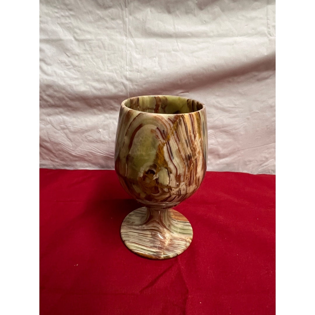 Vintage Onyx Stone Goblet - Etsy